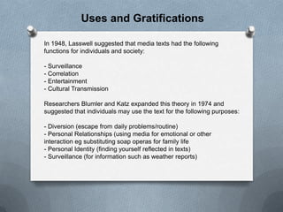 Uses and Gratifications | PPTX