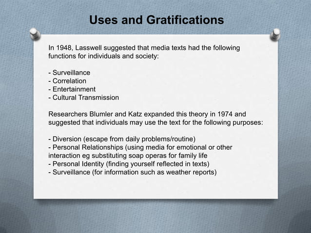 Uses and Gratifications | PPTX