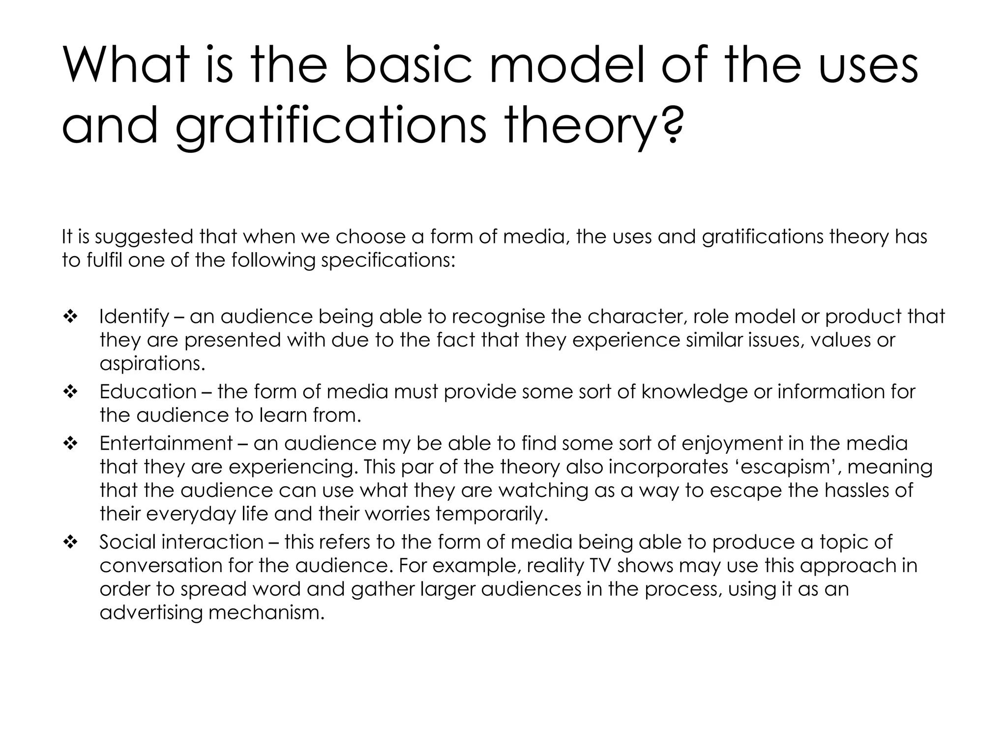 Uses and Gratifications Media Theory | PPT