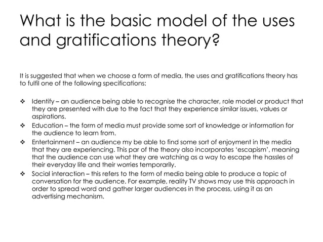 Uses and Gratifications Media Theory | PPT