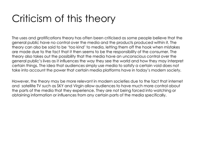 Uses and Gratifications Media Theory | PPT