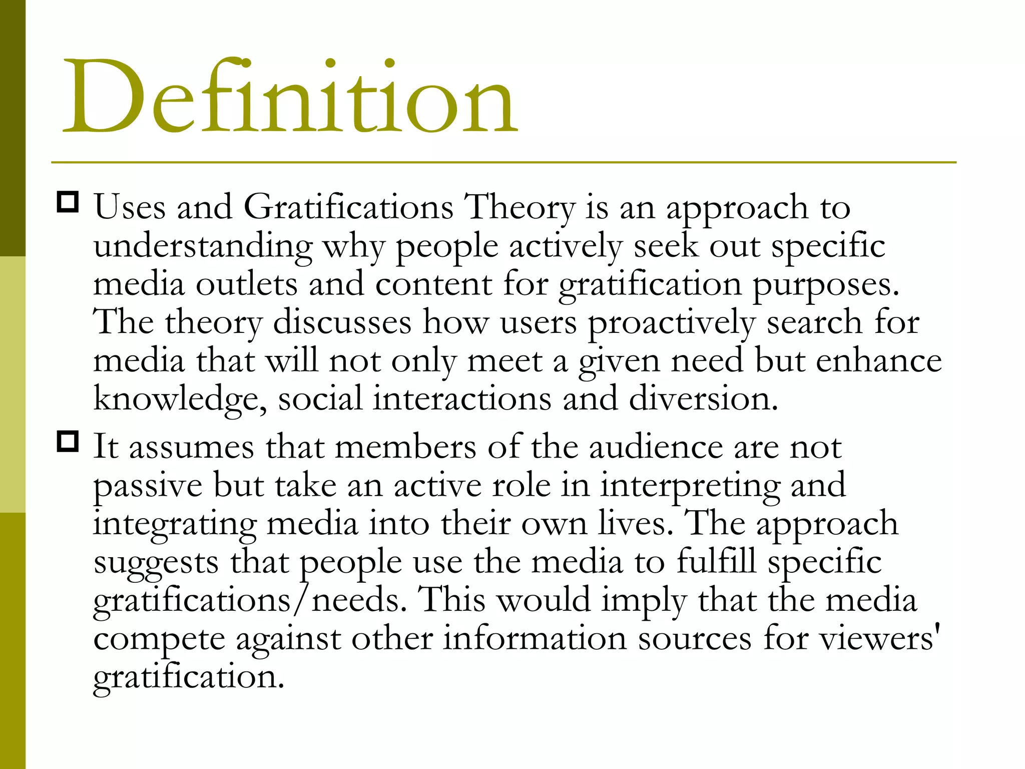 Uses and gratifications model | PPT