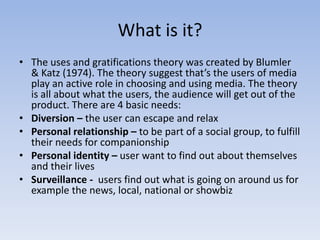 Uses and gratifications theory | PPTX