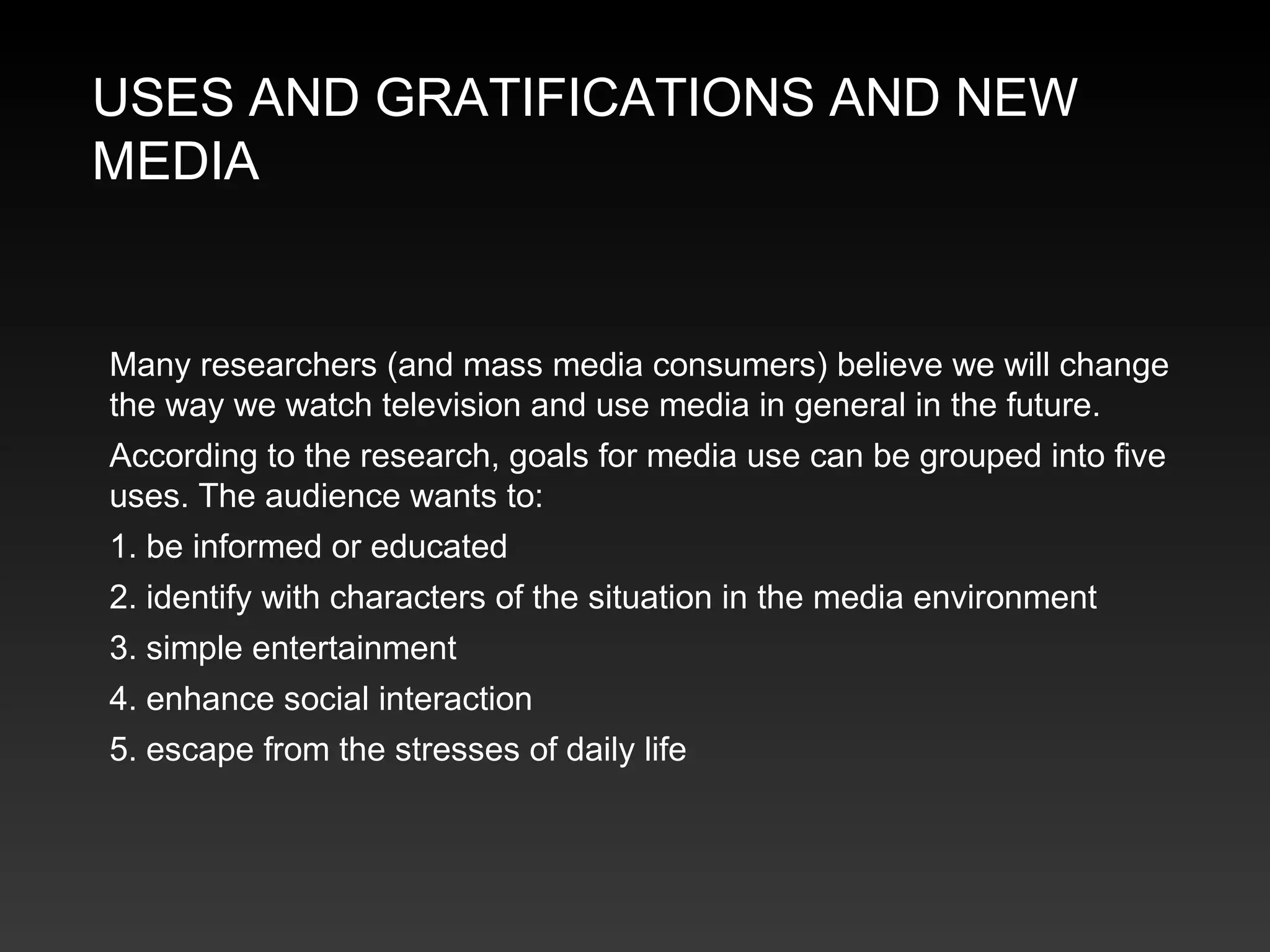 Uses and gratifications theory | PPT