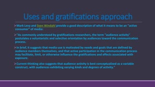 Uses and gratifications theory | PPTX