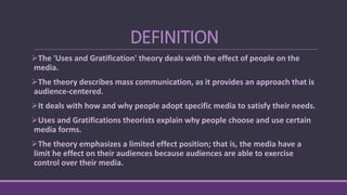 Uses and gratifications theory | PPTX