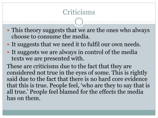 Uses and gratifications theory | PPTX