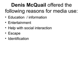 Uses and gratifications theory newspapers | PPT | Dating | Family and ...