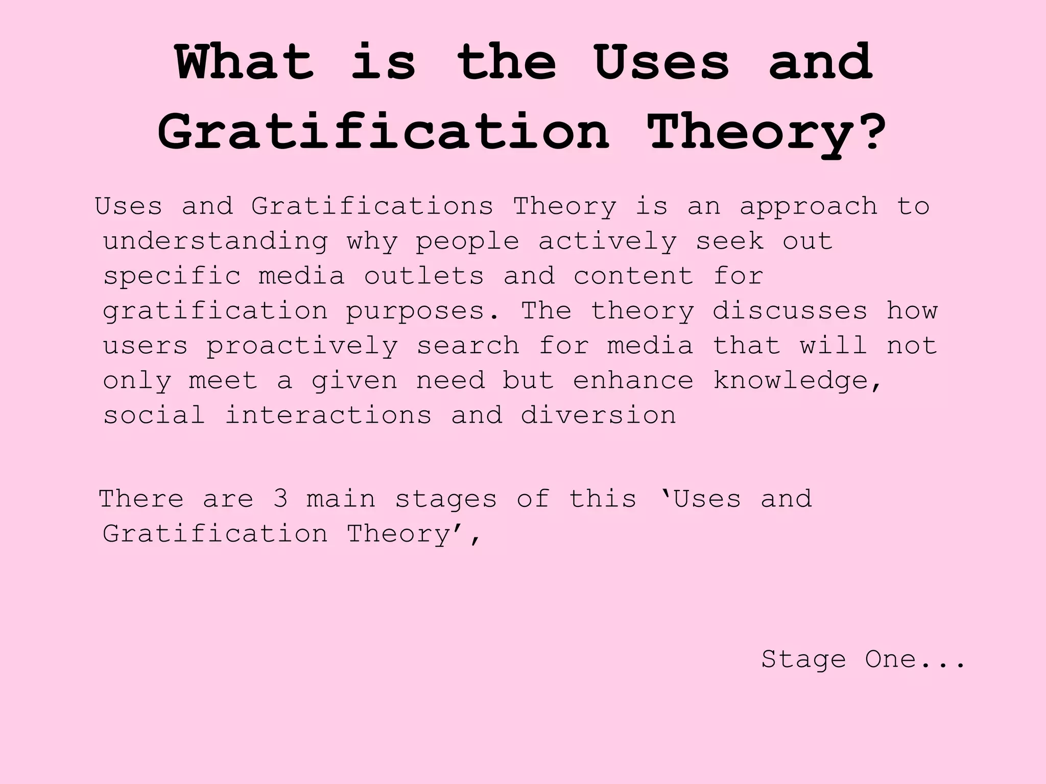 Uses and Gratification theory | PPTX