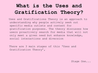 Uses and Gratification theory | PPTX