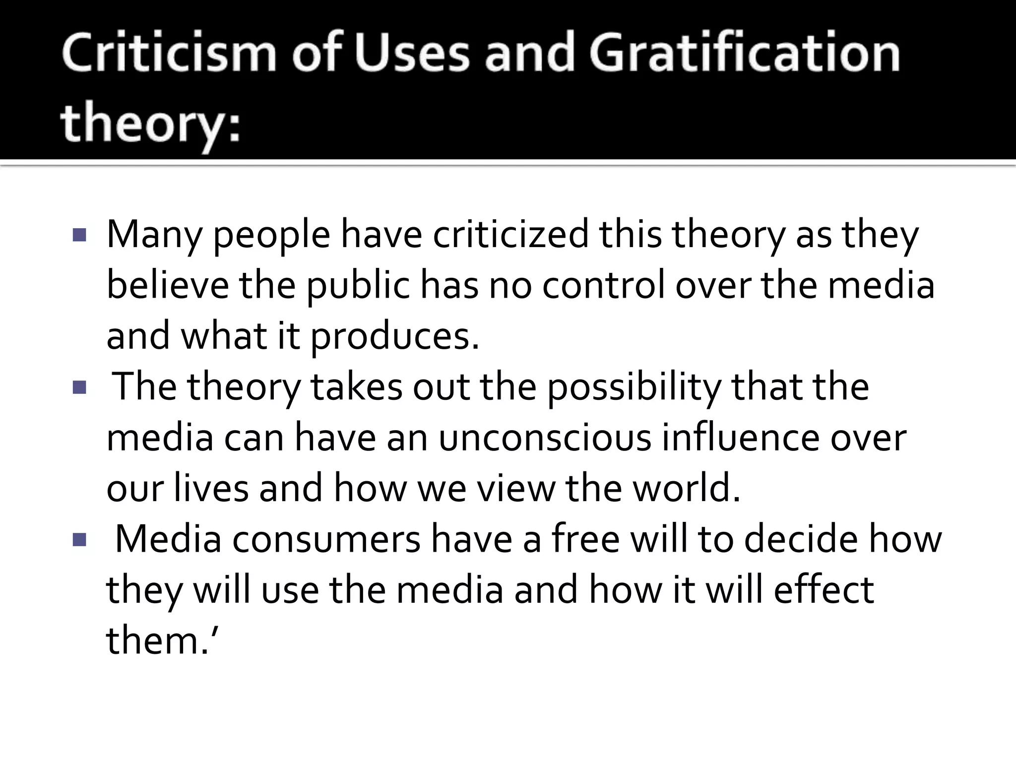 Uses and gratification theory | PPTX