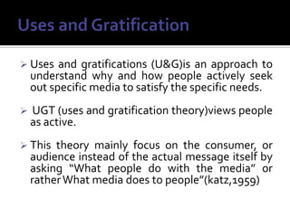 Uses and gratification theory | PPTX
