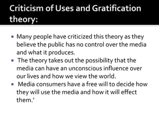 Uses and gratification theory | PPTX