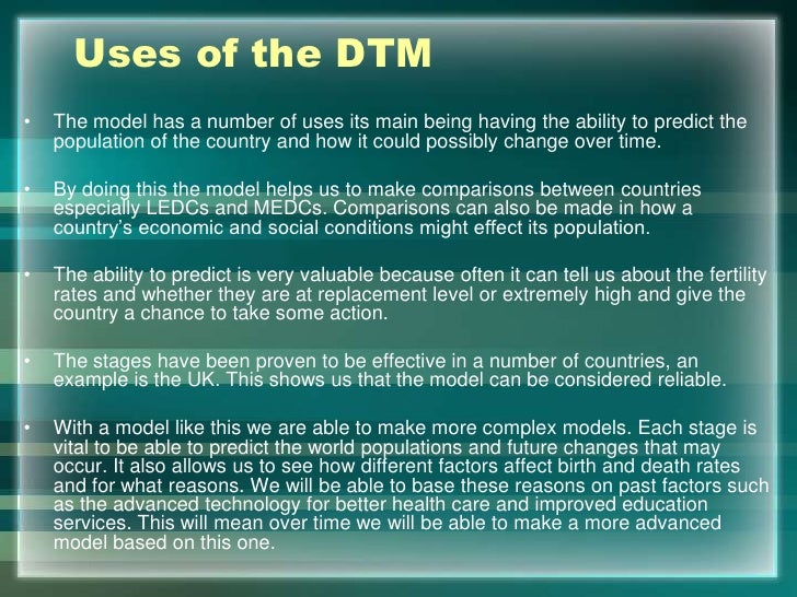 Uses And Limitations Of The Dtm