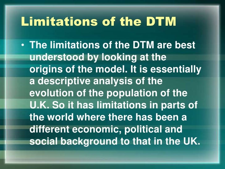Uses And Limitations Of The Dtm