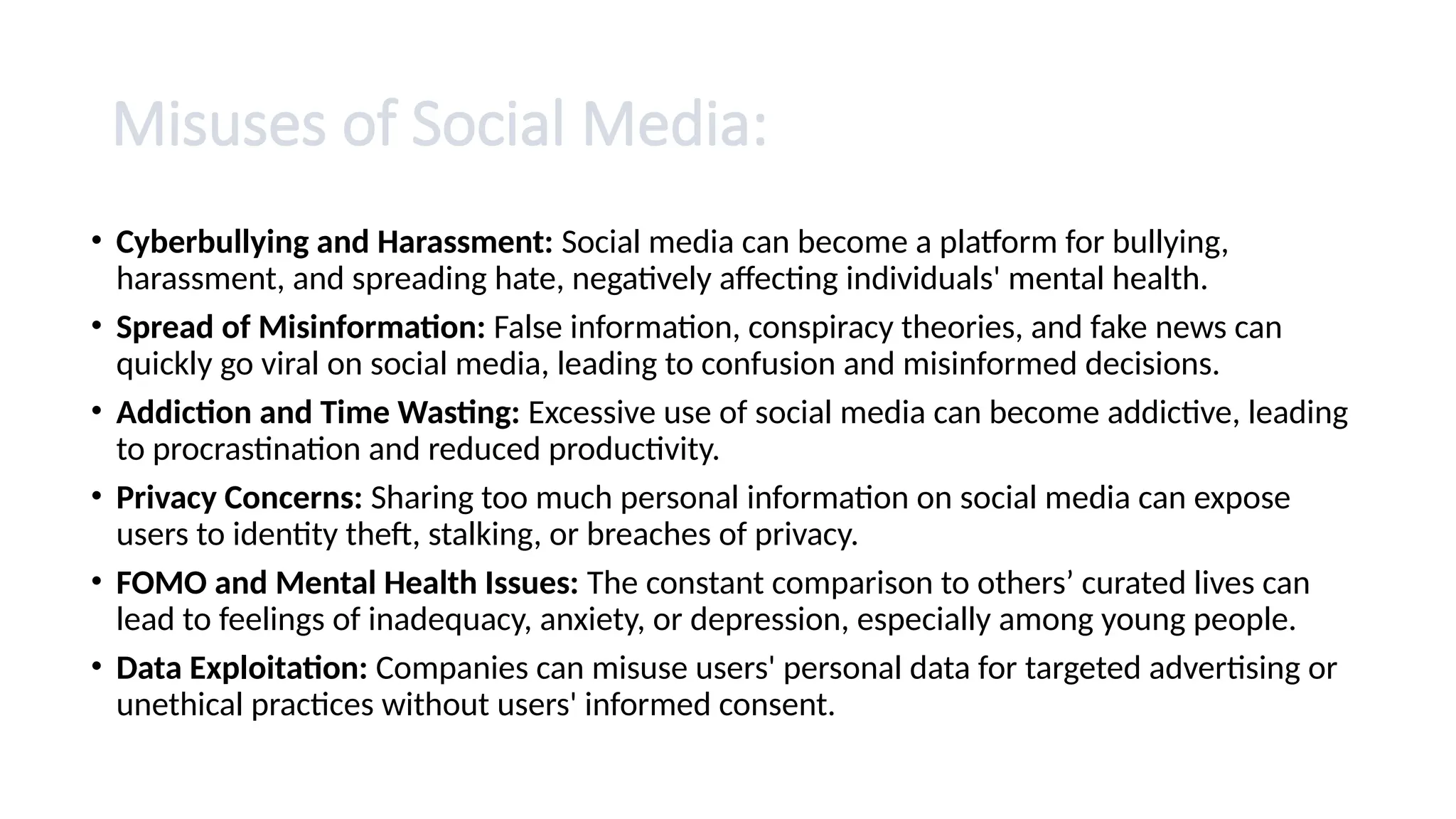USES AND MISUSES OF SOCIAL MEDIA in contemporary world | PPT