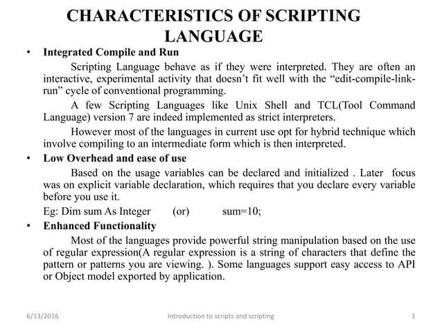 Uses for scripting languages,web scripting in perl | PPT