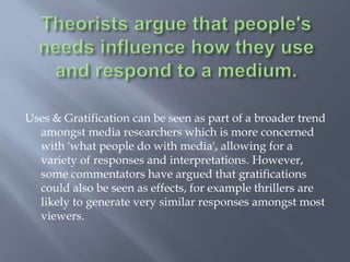 Uses & gratification theory | PPTX