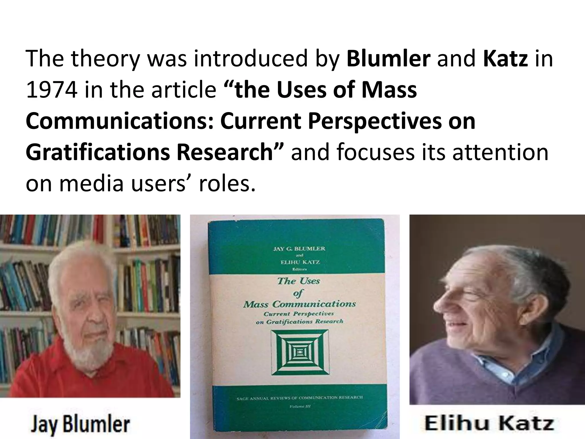 Uses & gratification theory | PPTX