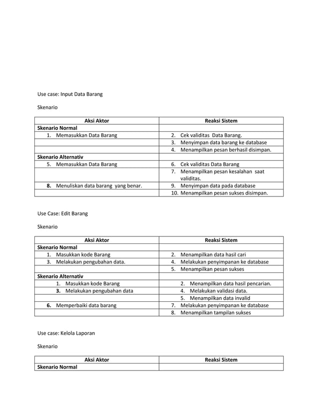 Use skenario | DOCX