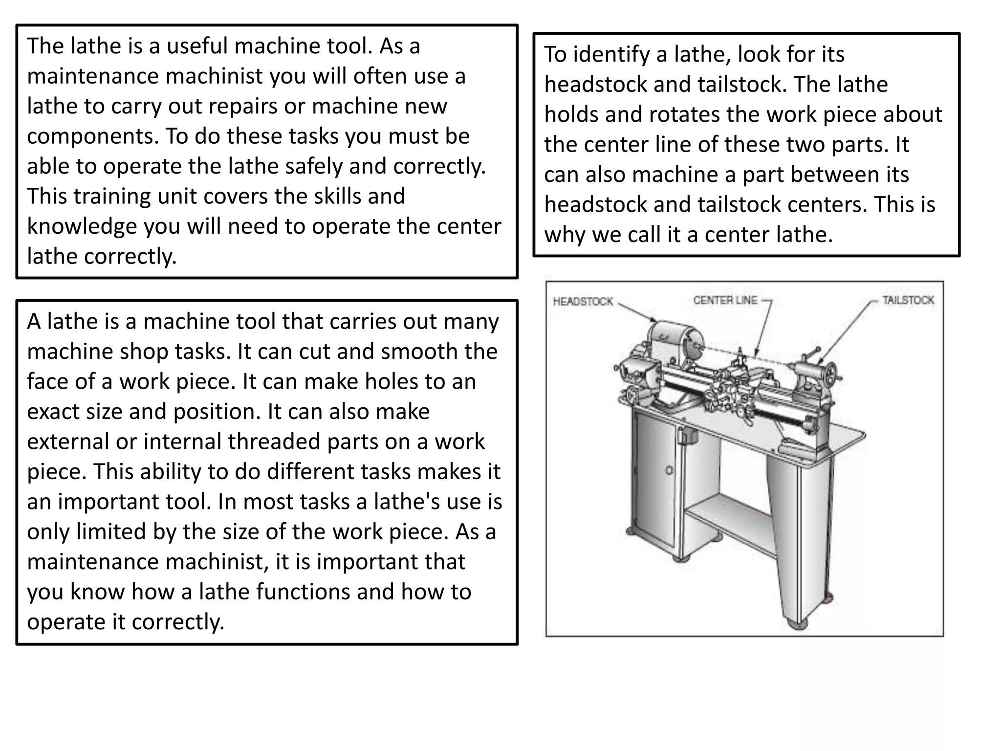 Uses of a centre lathe | PPTX