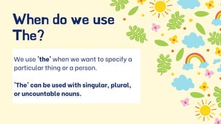 Uses of articles | PPT