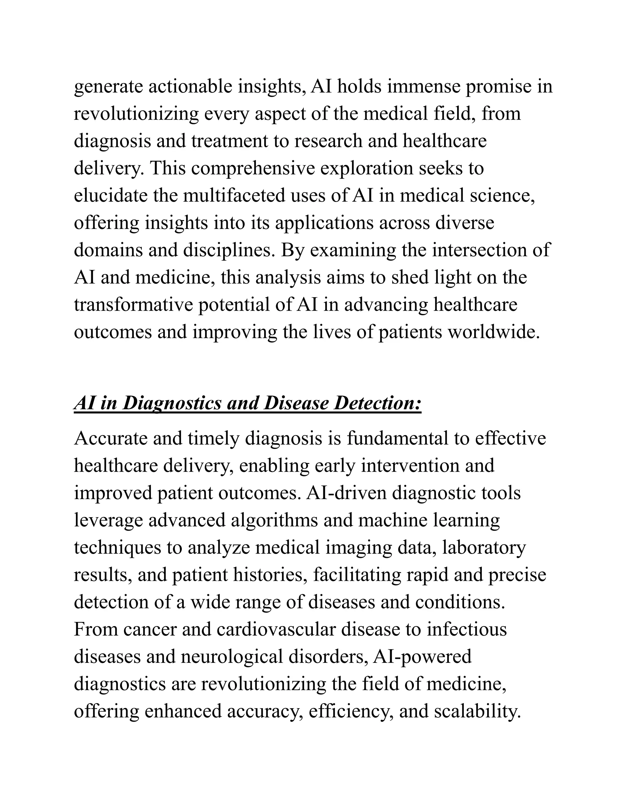 Uses Of Artificial Intelligence Ai In Medical Sciencedocx Free Download 