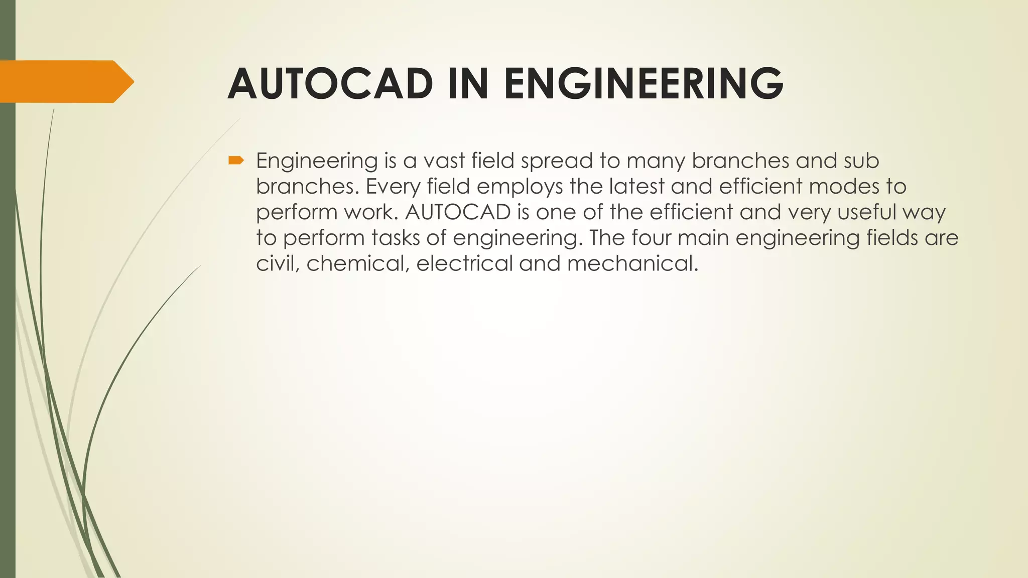 Uses of AutoCAD in Engineering | PDF