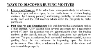 Uses of buying motives | PPTX