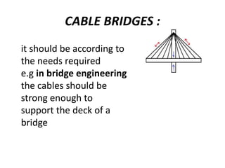 Uses of cables in engineering world | PPTX