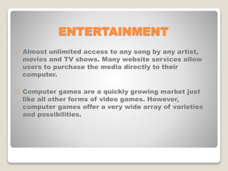 Uses of computer | PPTX