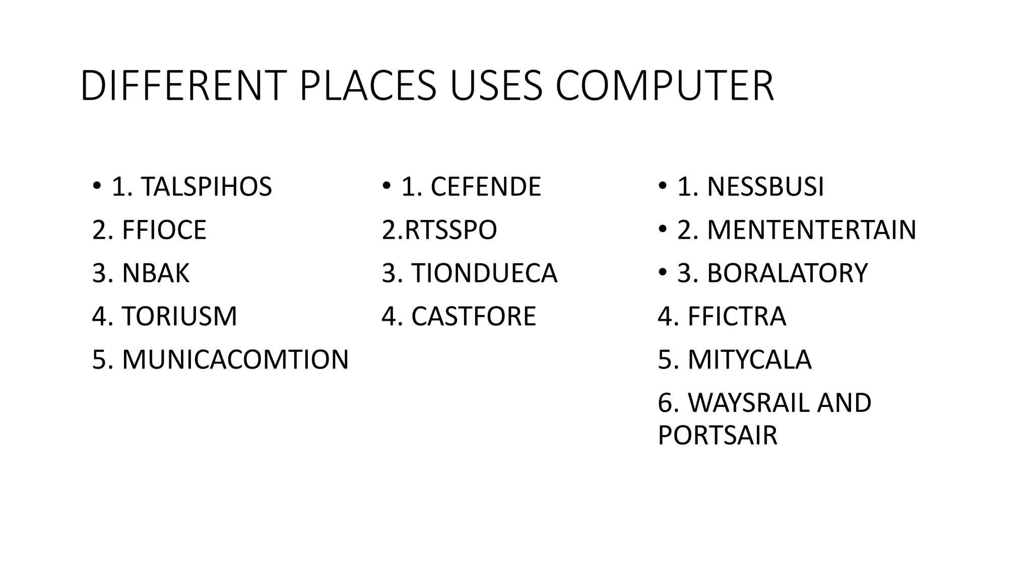 USES OF COMPUTER ...................pptx