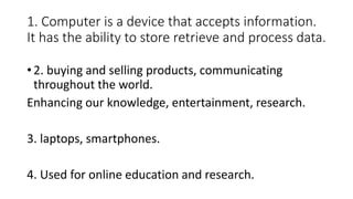 USES OF COMPUTER ...................pptx