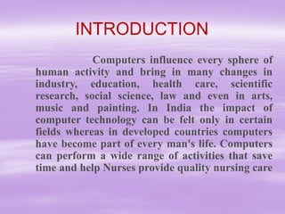 uses of computer in hospitals and community.ppt