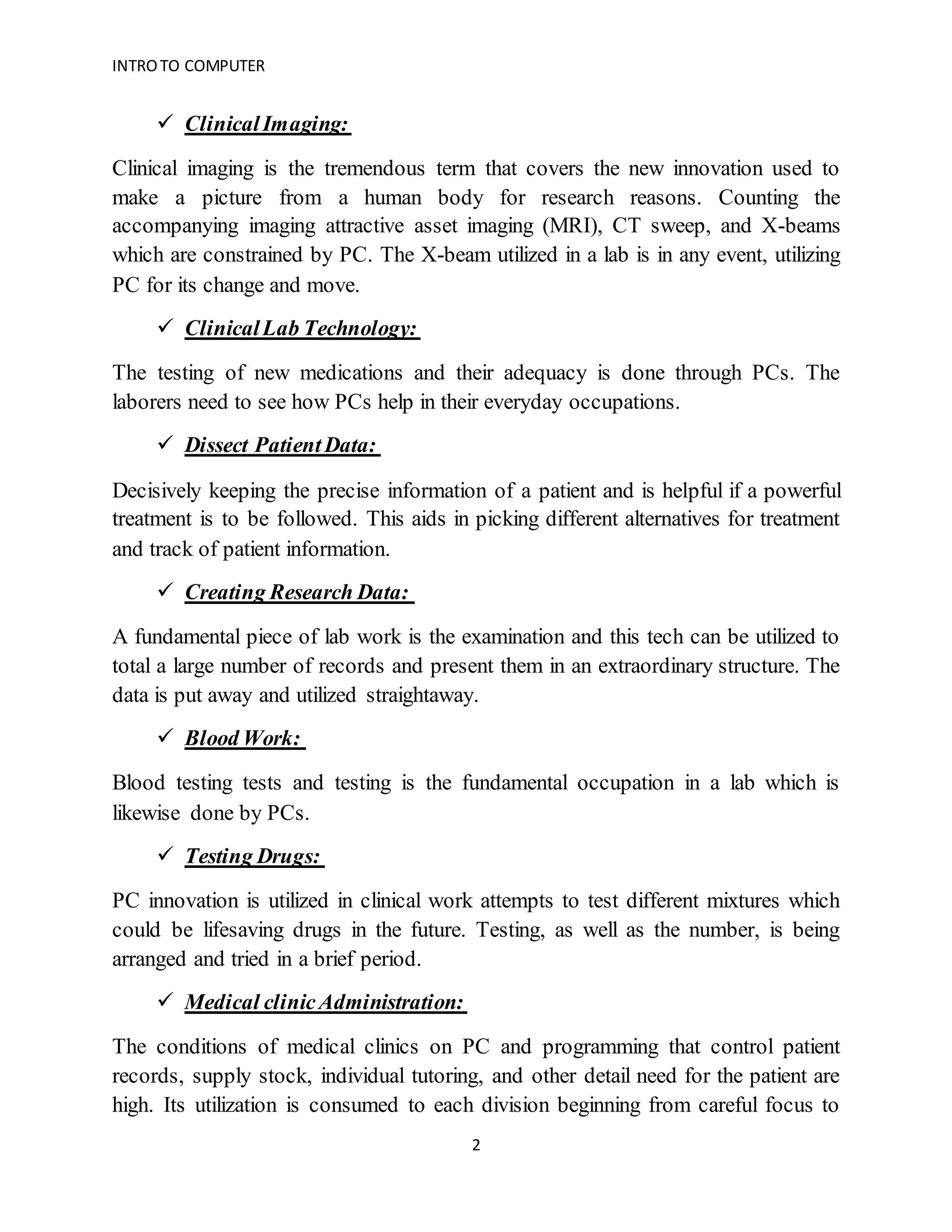 Uses of computer in medical field.docx