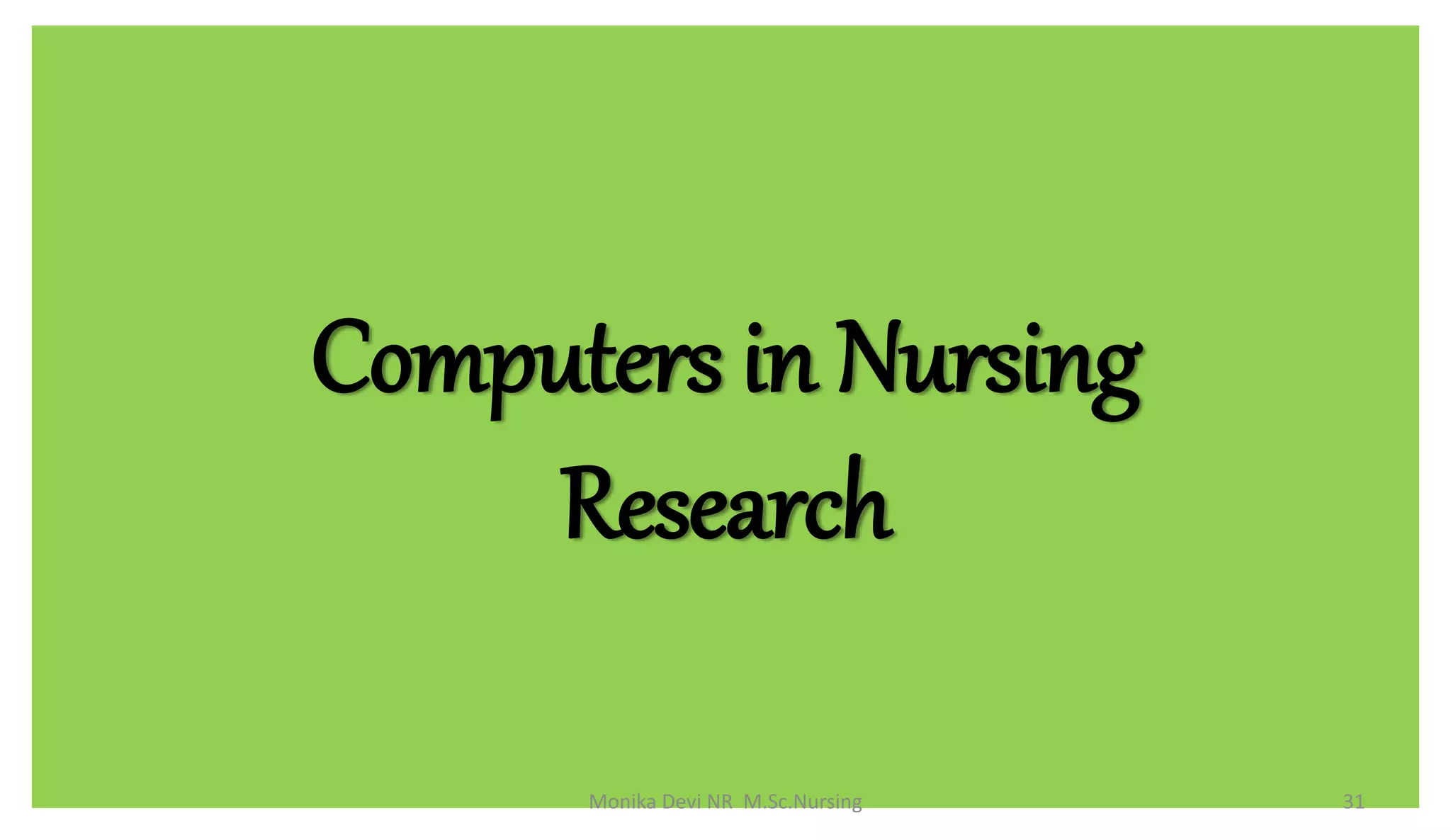 Uses of computer in nursing | PPTX