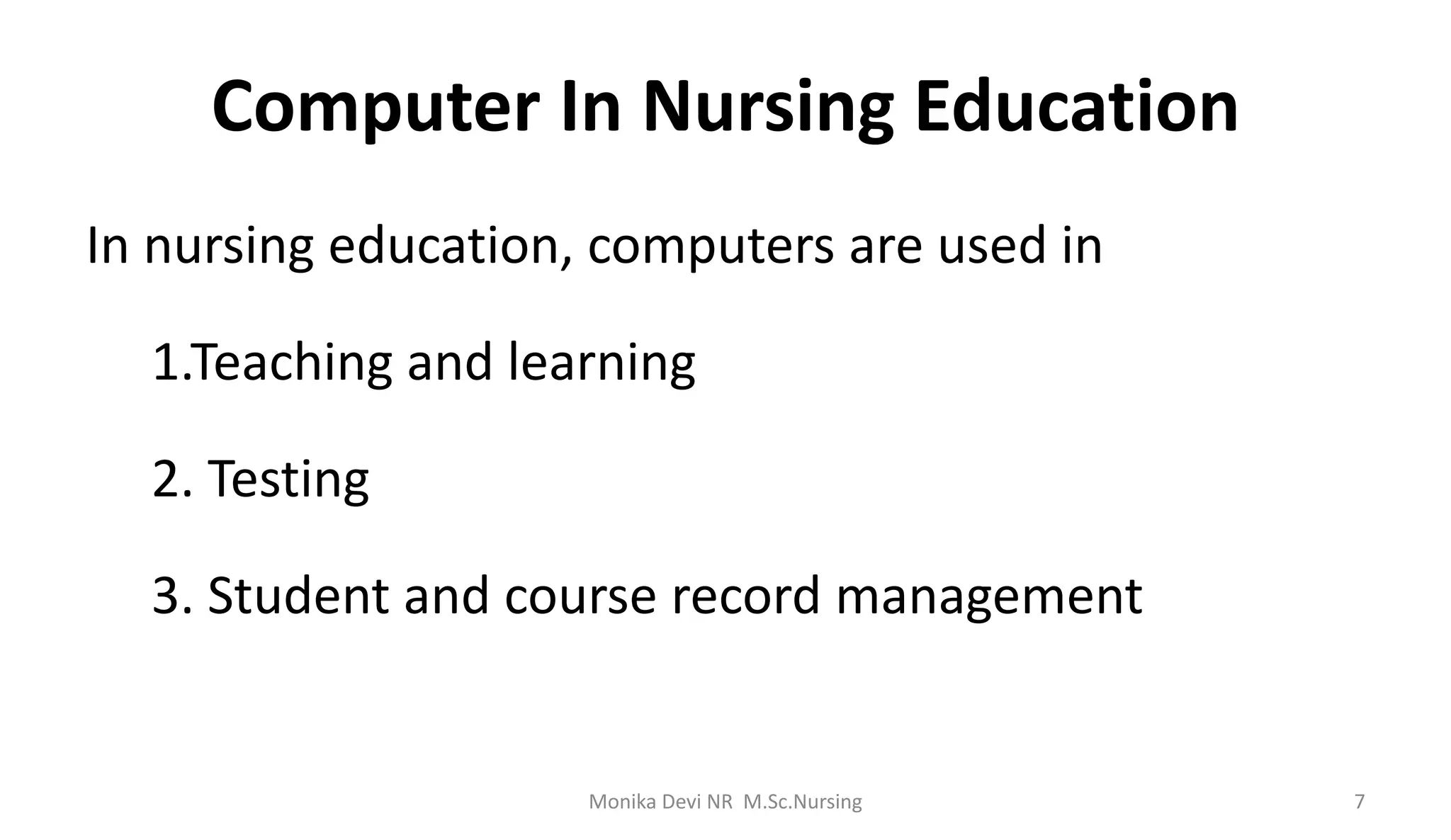 Uses of computer in nursing | PPTX
