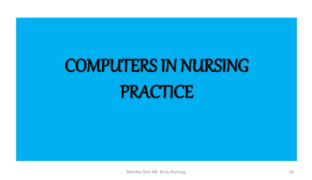 Uses of computer in nursing | PPTX