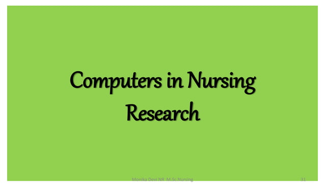 Uses of computer in nursing | PPTX
