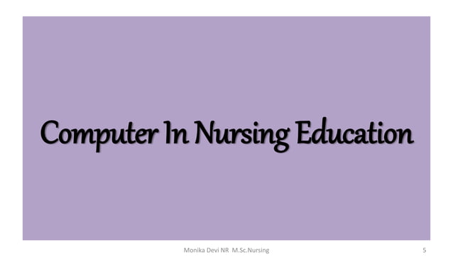 Uses of computer in nursing | PPTX