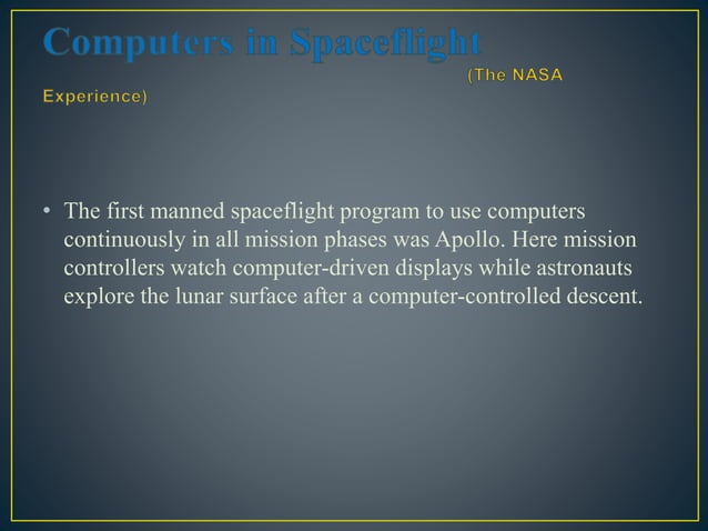 Uses of computer in space | PPTX