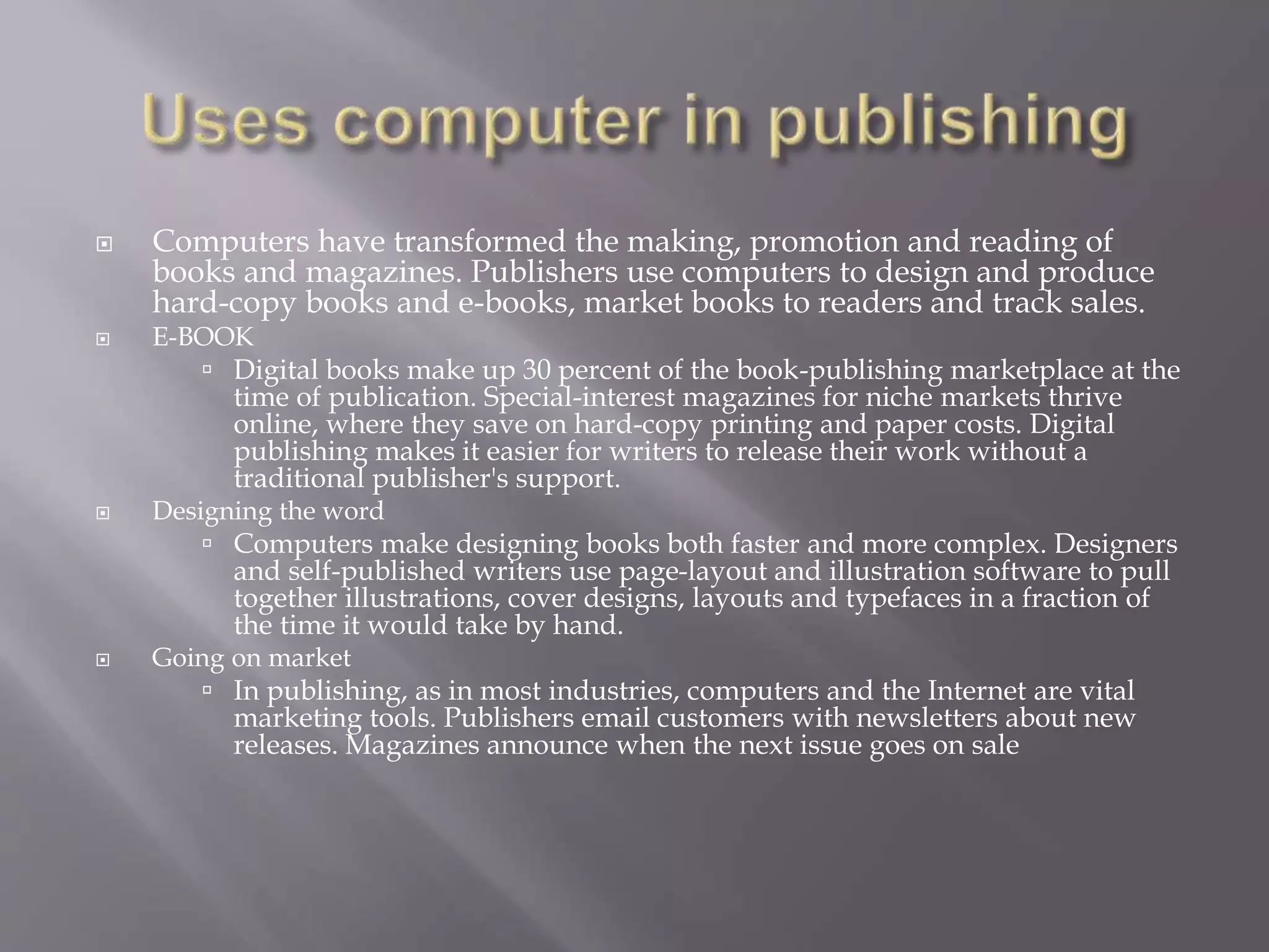 Uses of computer | PPTX