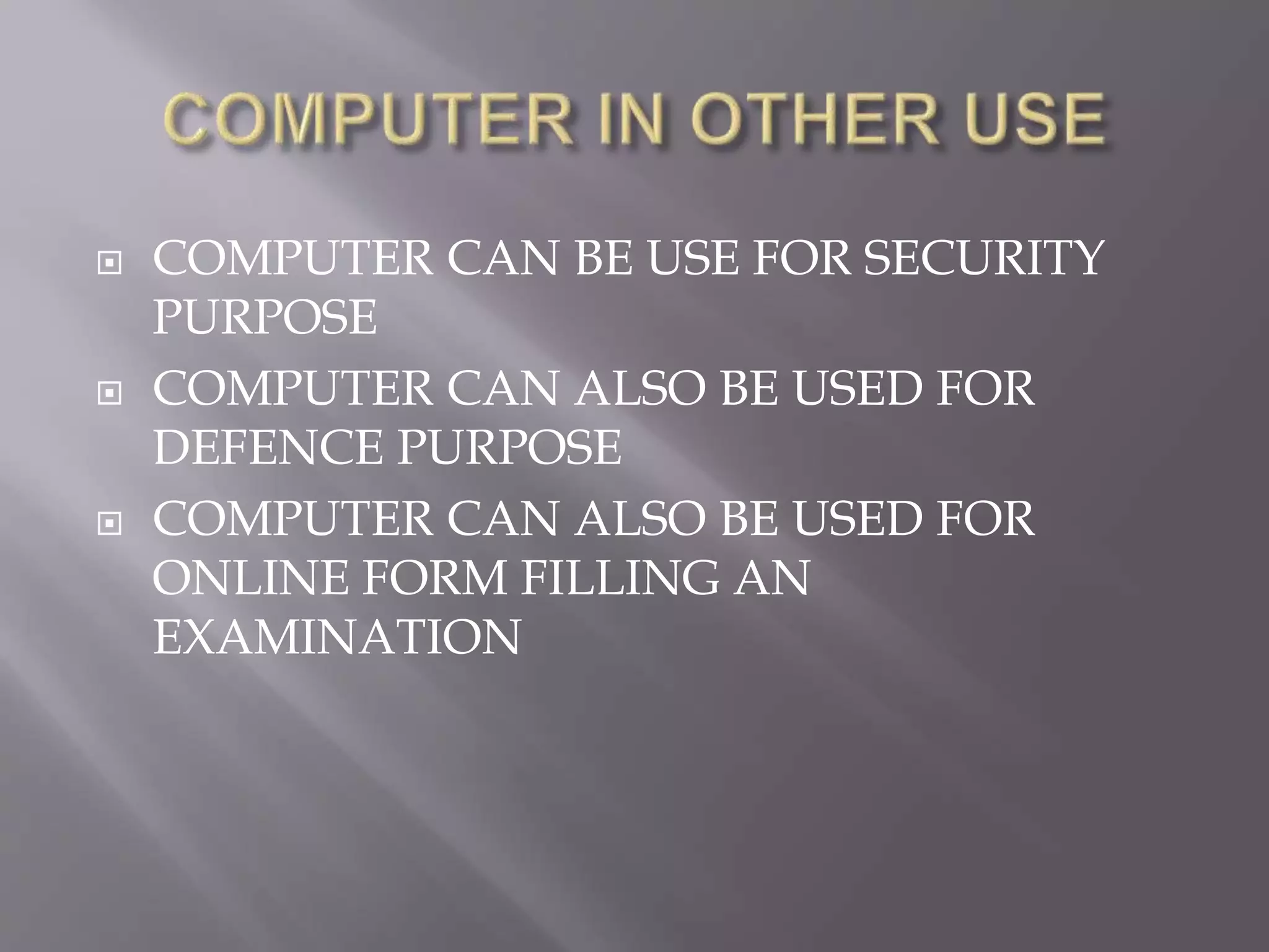 Uses of computer | PPTX