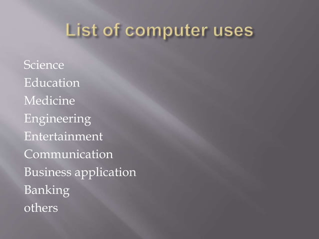 Uses of computer | PPTX