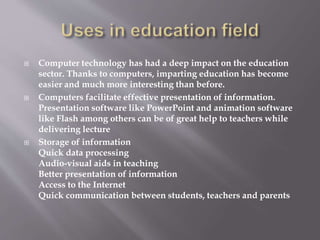 Uses of computer | PPTX