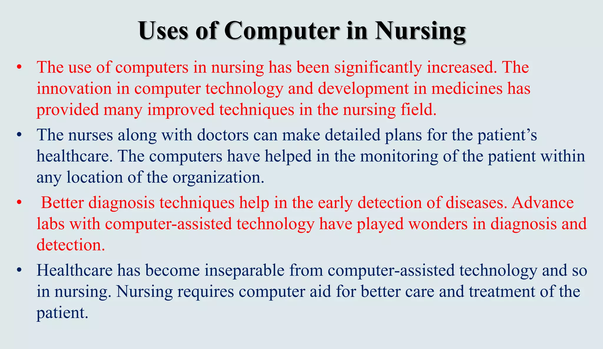 Uses of computerr in hospital management system | PPTX