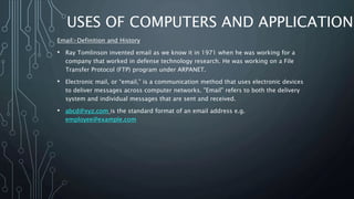 Uses of computers and applications1.pptx | Computer Animation ...