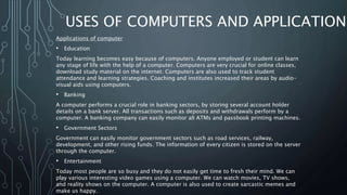 Uses of computers and applications1.pptx | Computer Animation ...