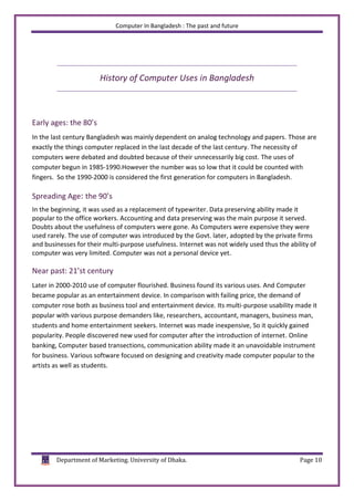 Uses of computers in bangladesh | PDF