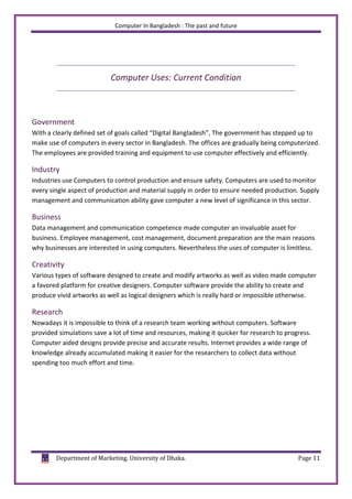 Uses of computers in bangladesh | PDF